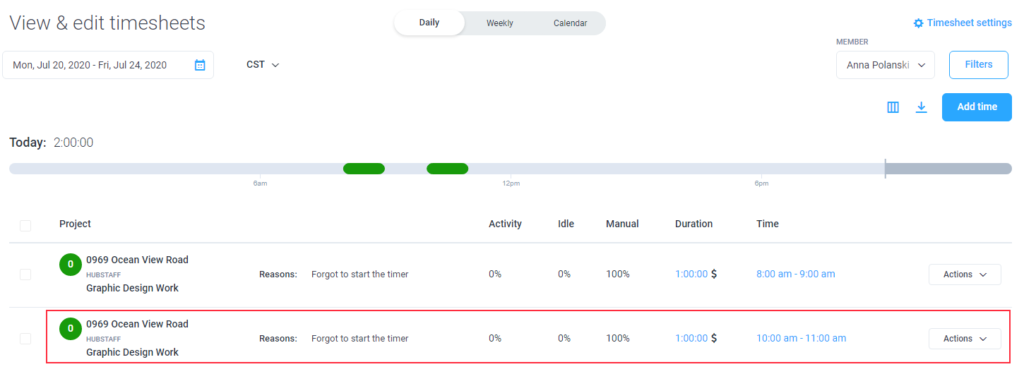 How to Edit Manual Time in Hubstaff Time Tracking