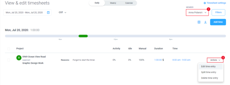 How to Edit Manual Time in Hubstaff Time Tracking