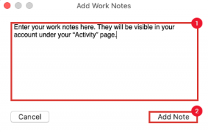 How do I add work notes in Hubstaff Time Tracking?
