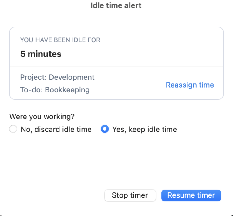 Keep Idle Time Setting in Hubstaff Time Tracking