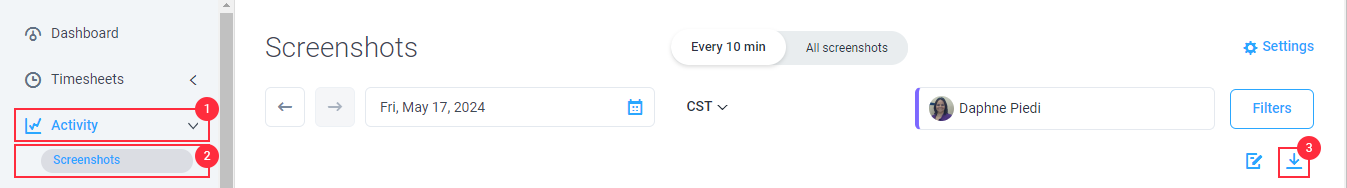 Can I recover the screenshots and activity data of a deleted user?