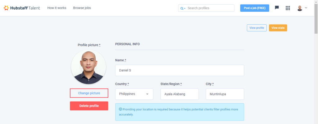 How to add a freelancer profile picture? - Hubstaff Support