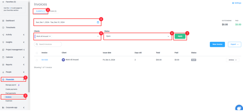 How can I invoice clients in Hubstaff Time Tracking?