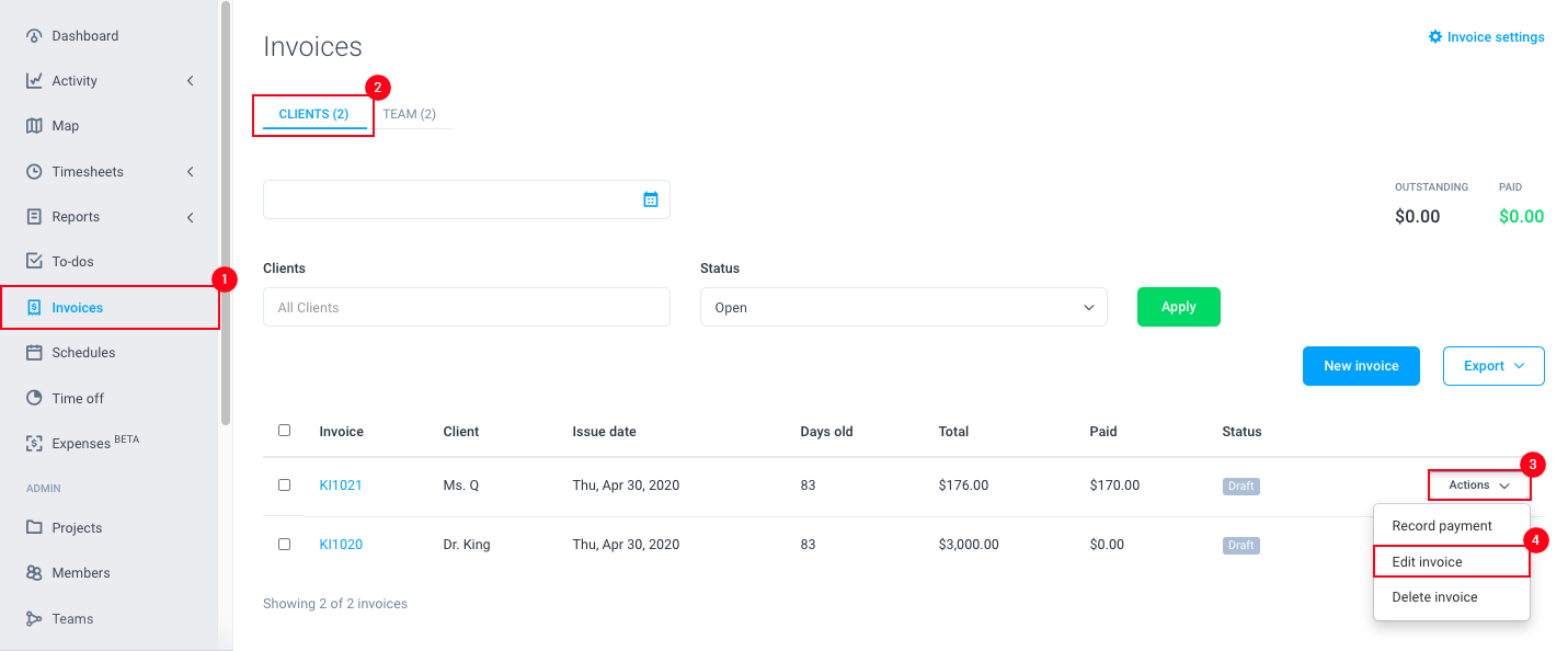 How do I invoice clients?