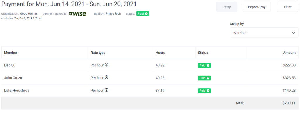 Wise Payroll Setup - Hubstaff Support
