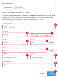 Wise Payroll Setup - Hubstaff Support