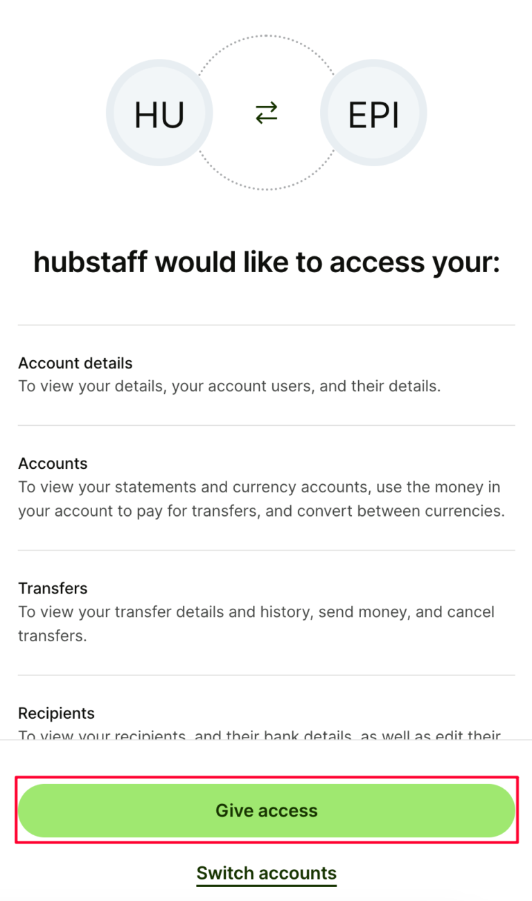 Wise Payroll Setup - Hubstaff Support