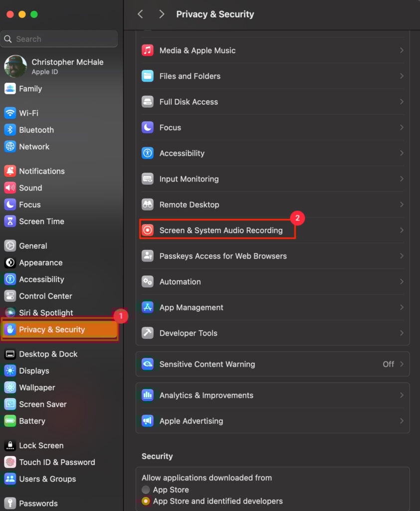 Give Hubstaff timer screen capture permissions on macOS