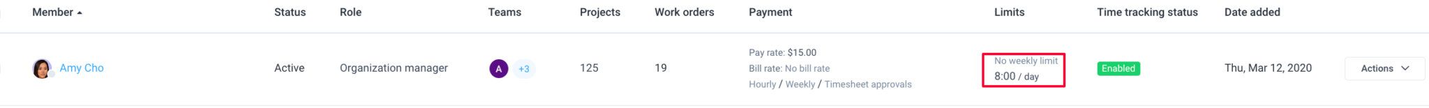 User Limits feature overview in Hubstaff Time Tracking