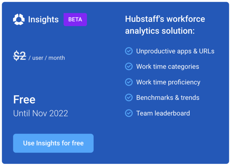 Hubstaff Insights Add-on - Hubstaff Support