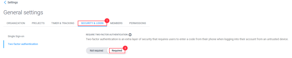 Require Two-factor authentication - Hubstaff Support