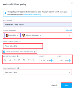 Auto start/stop timer - Hubstaff Support