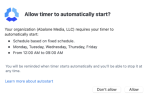 Automatic tracking policies (Start/Stop timer) - Hubstaff Support
