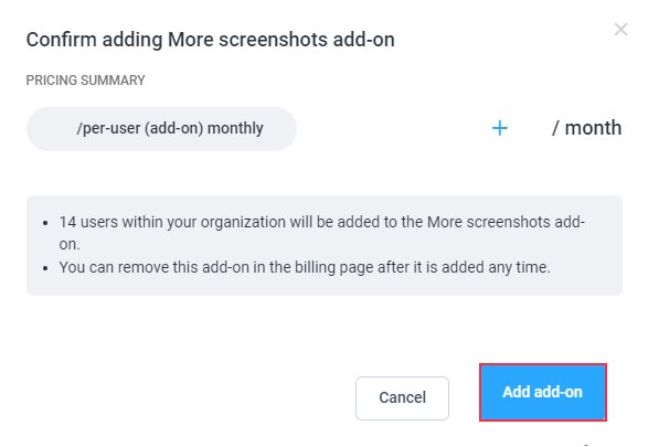 More Screenshots Add-on - Hubstaff Support