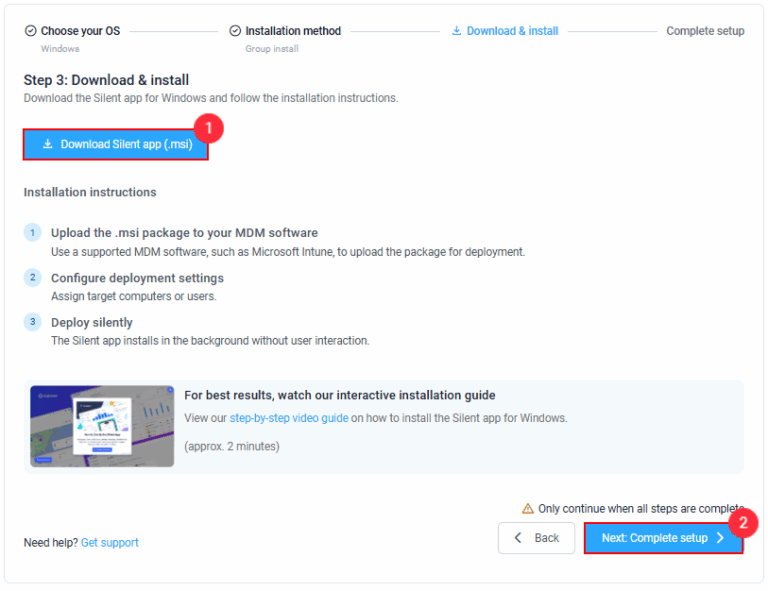 Silent app setup Intune - Hubstaff Support